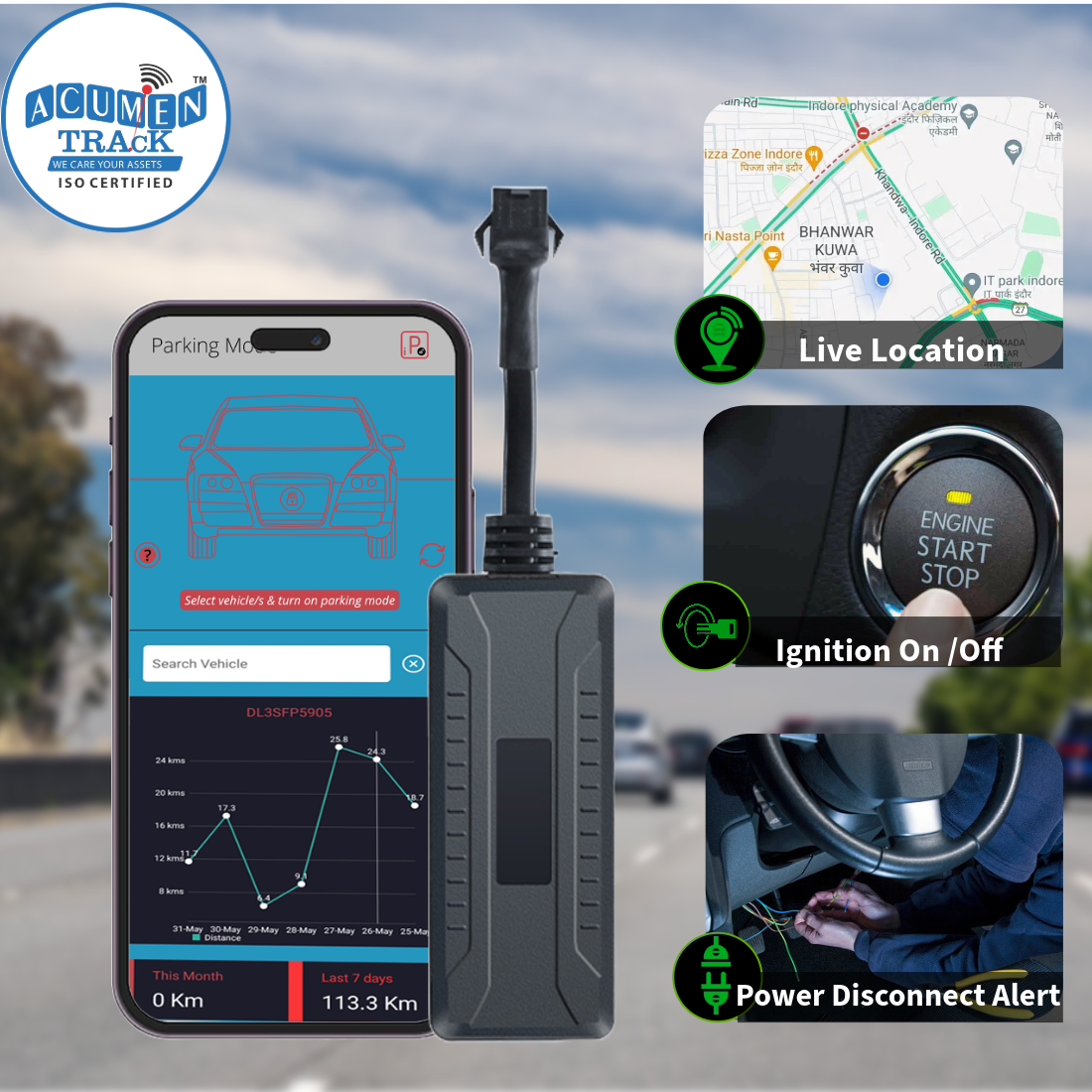 Acumen 4G GPS Tracker for Cars, Bike Trucks, with 300 Mah inbuilt ...